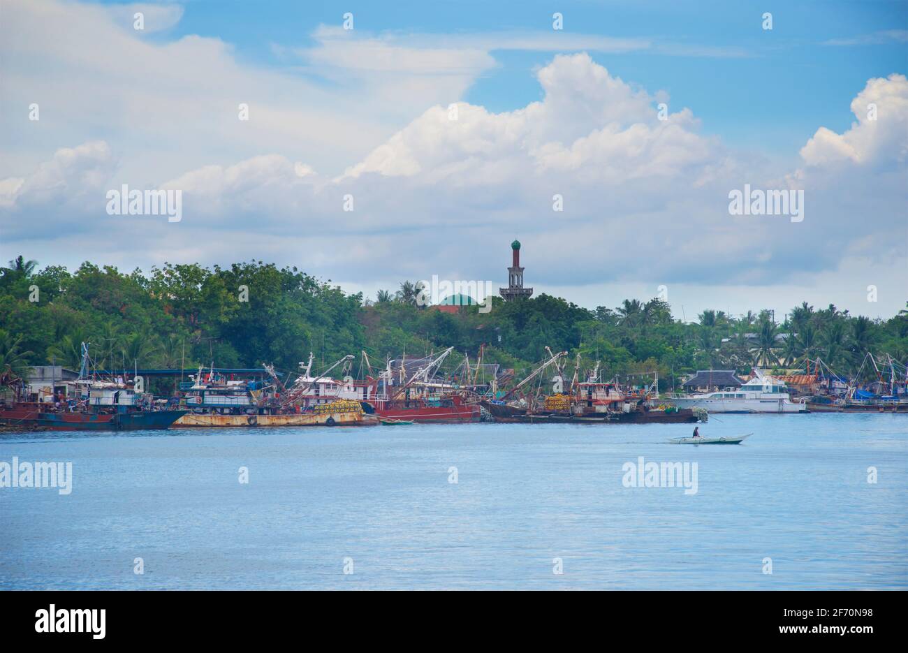 Fishing boats, Punta, Cebu Island. On approach to the port at Hagnaya ...