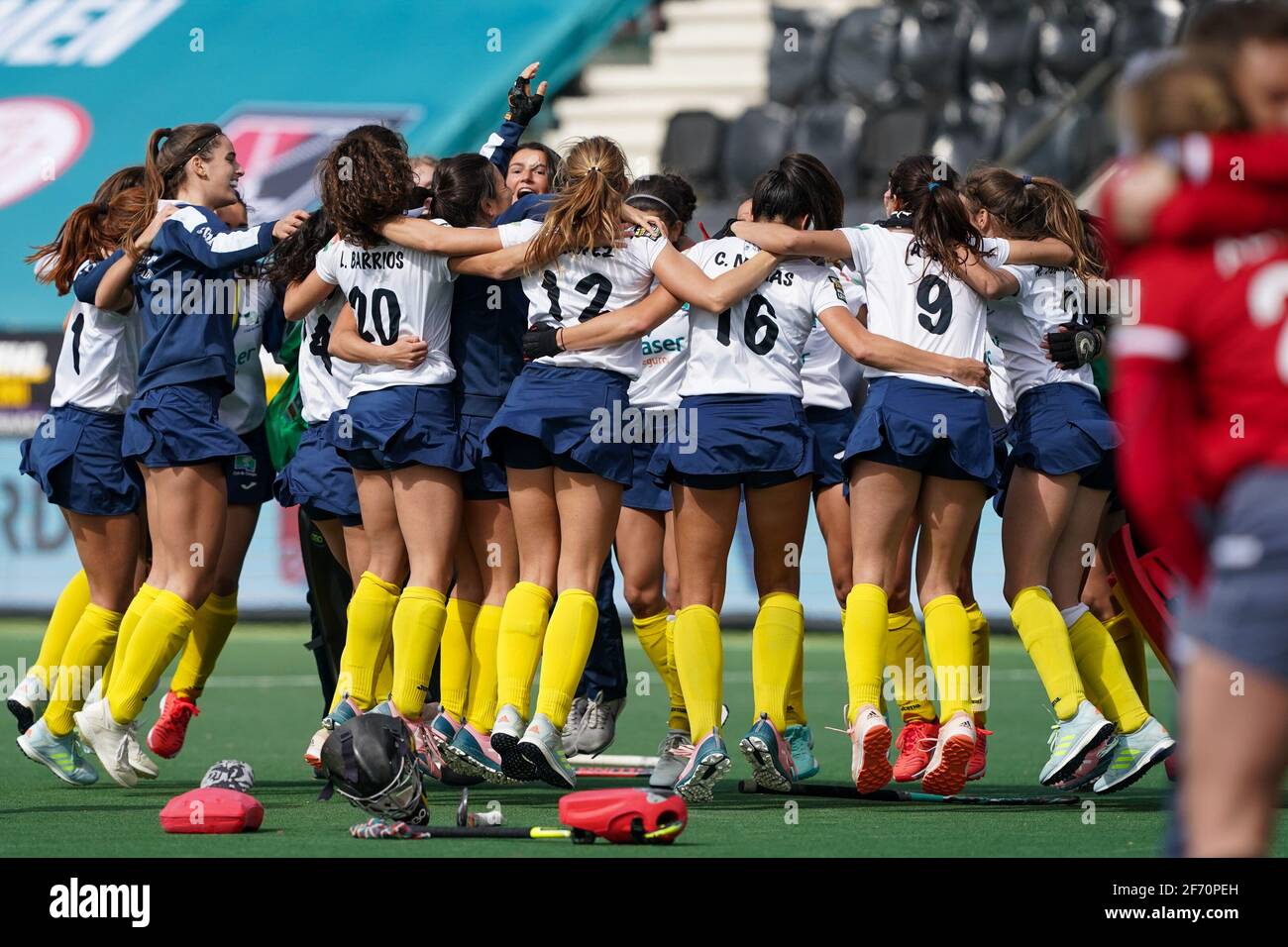 AMSTELVEEN, NETHERLANDS - APRIL 3: Team of Club Campo de Madrid ...