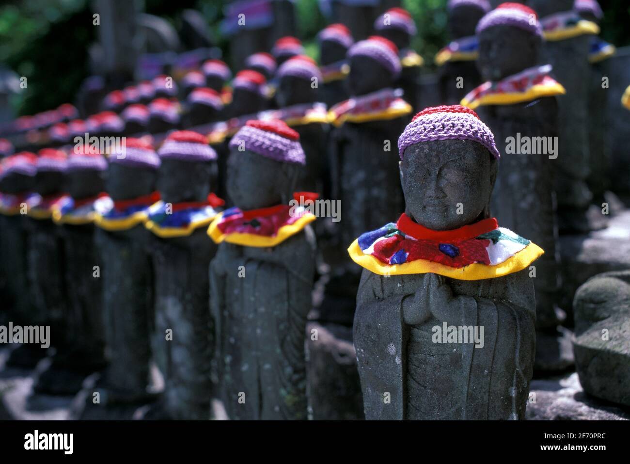 Small, stone carved Jizo statues, Nara prefecture. Japan Stock Photo ...