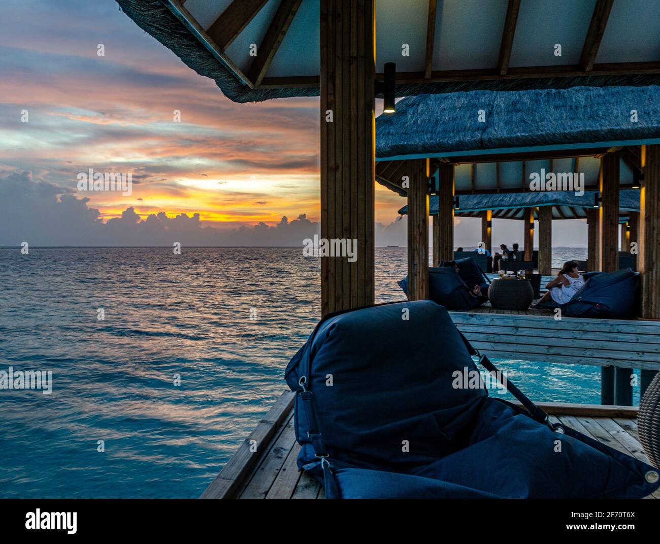 Sunset Hut in the Maldives Stock Photo - Alamy