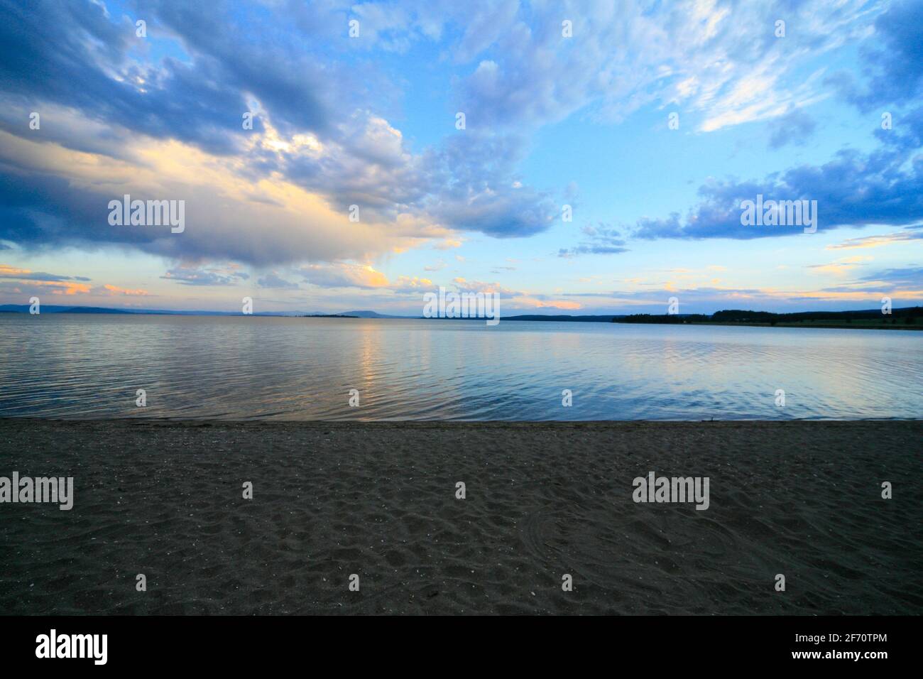Yellowstone Lake the largest freshwater lake above 7,000 ft. covers 136 ...