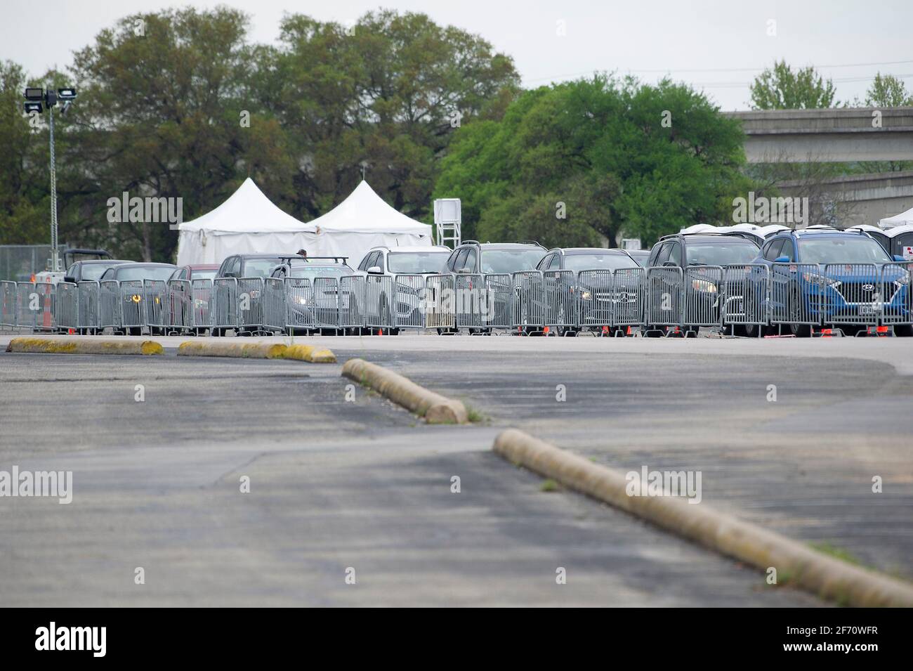 April 03, 2021: Mass drive-thru vaccination site at the Toney Burger ...