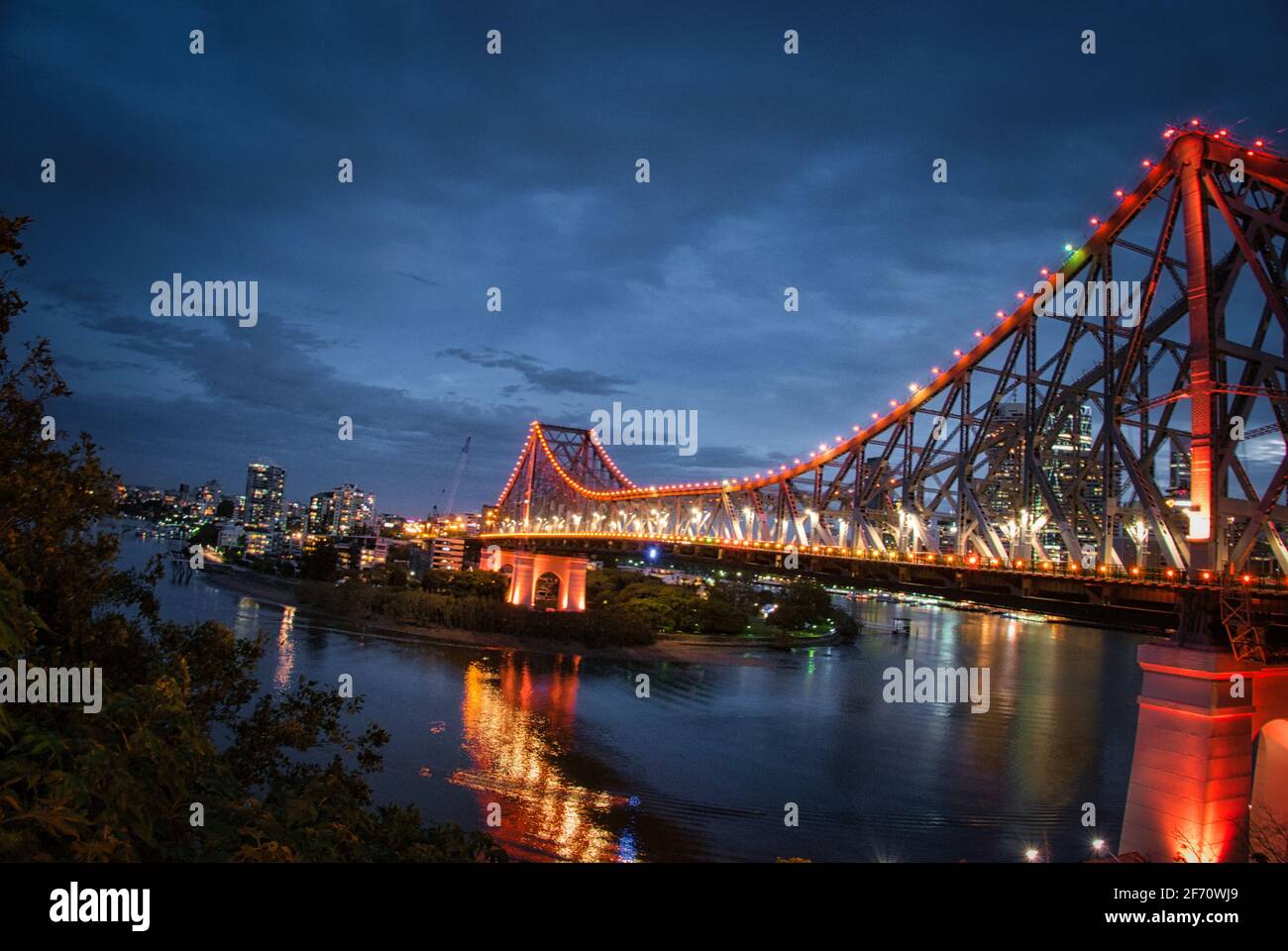 Night view of Story Bridge in Brisbane. High quality photo Stock Photo ...