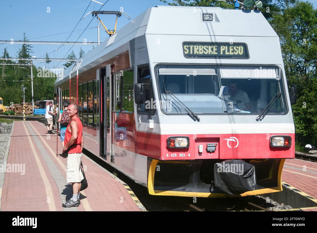 STARY SMOKOVEC, SLOVAKIA - JUNE 8, 2014: Eletric EMU train from ZSSK ...