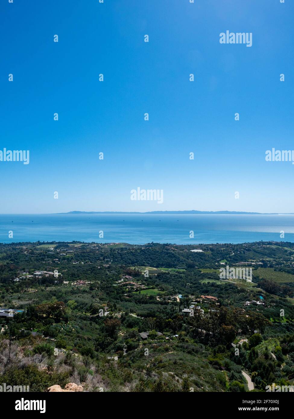 Panoramic view of Montecito, Pacific Ocean and Channel Islands from Old ...