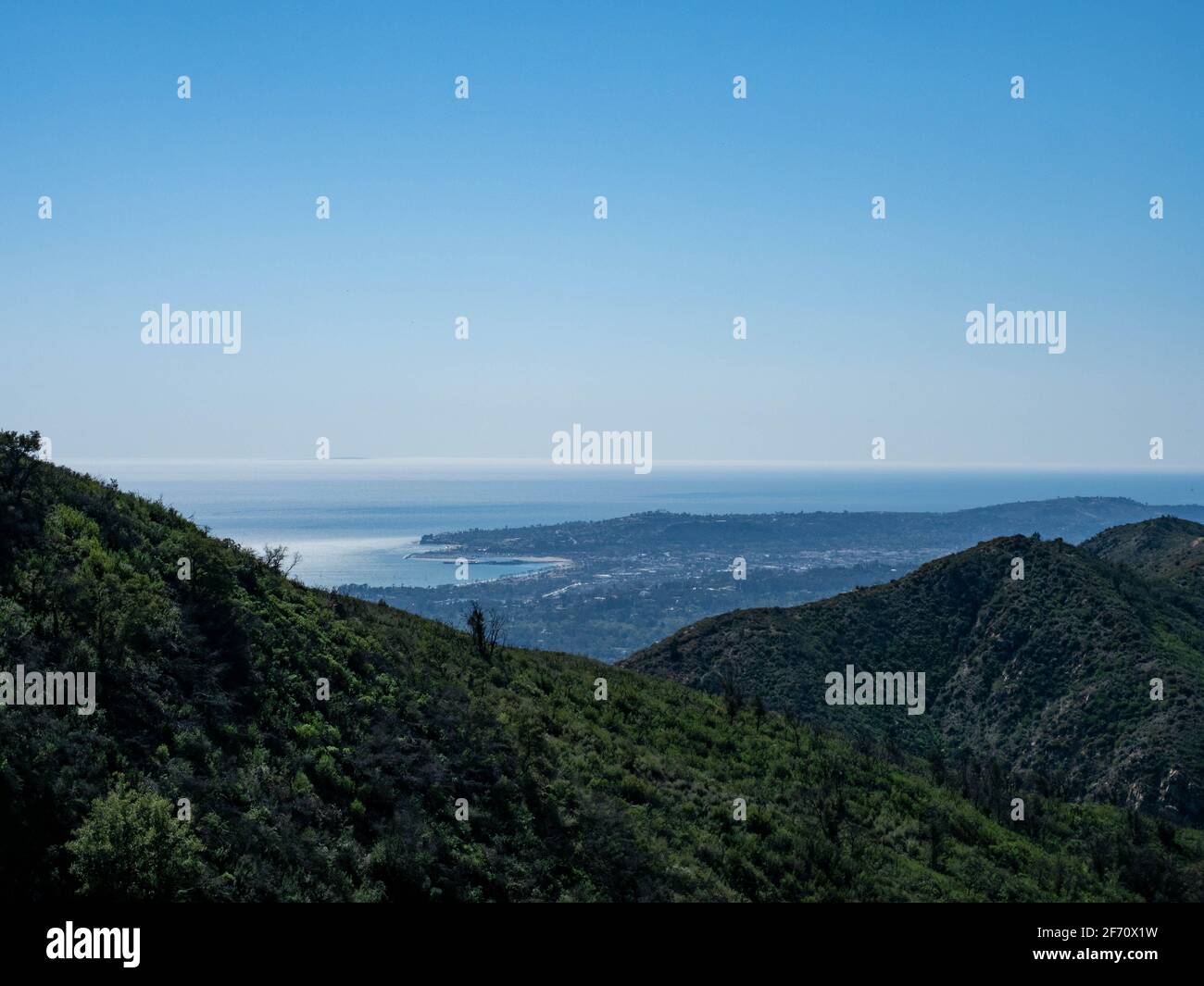 Panoramic view of Montecito, Pacific Ocean and Channel Islands from Old ...
