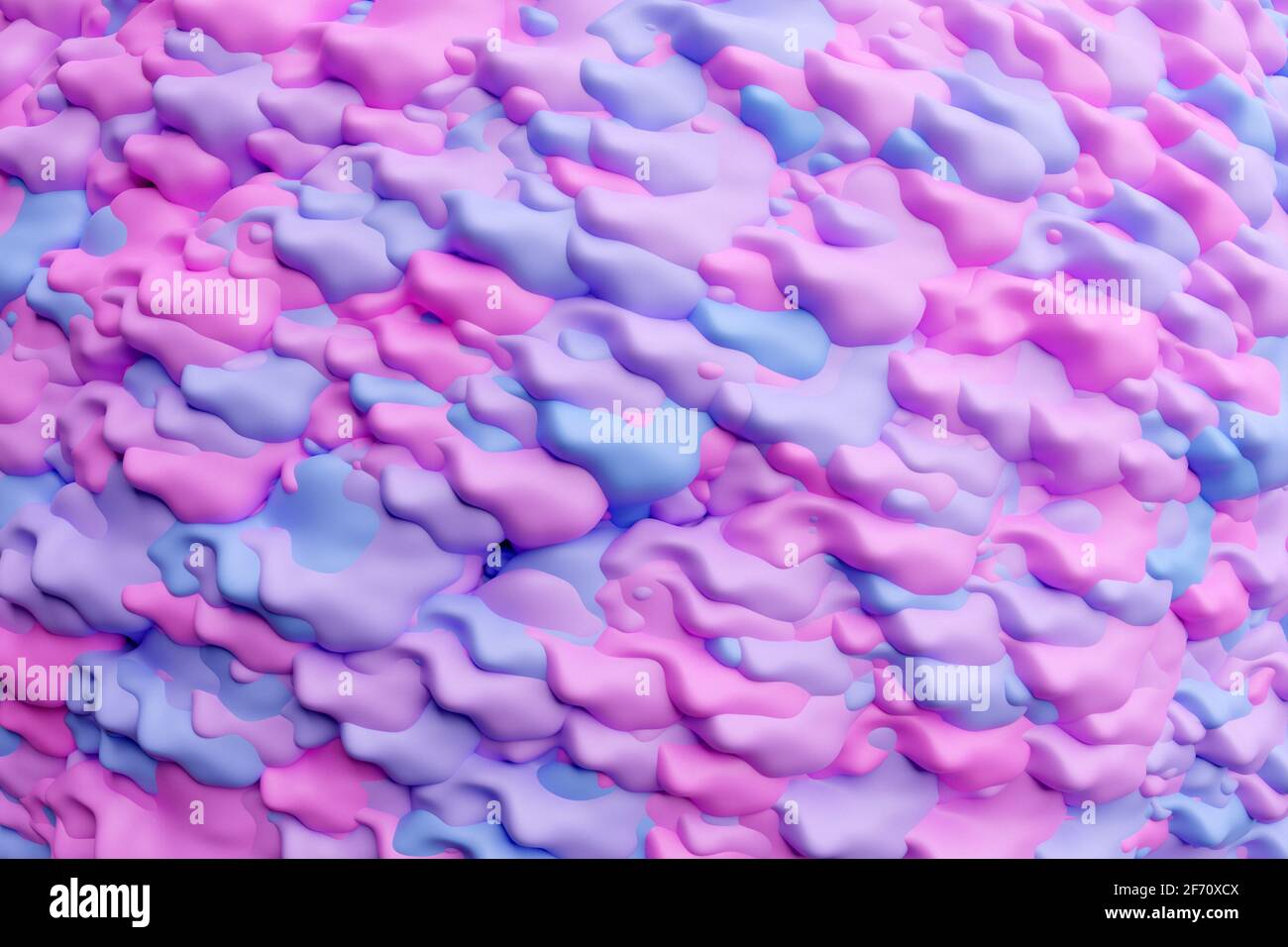 3d illustration of pink, blue and purple shapes, soft focus . Shape ...