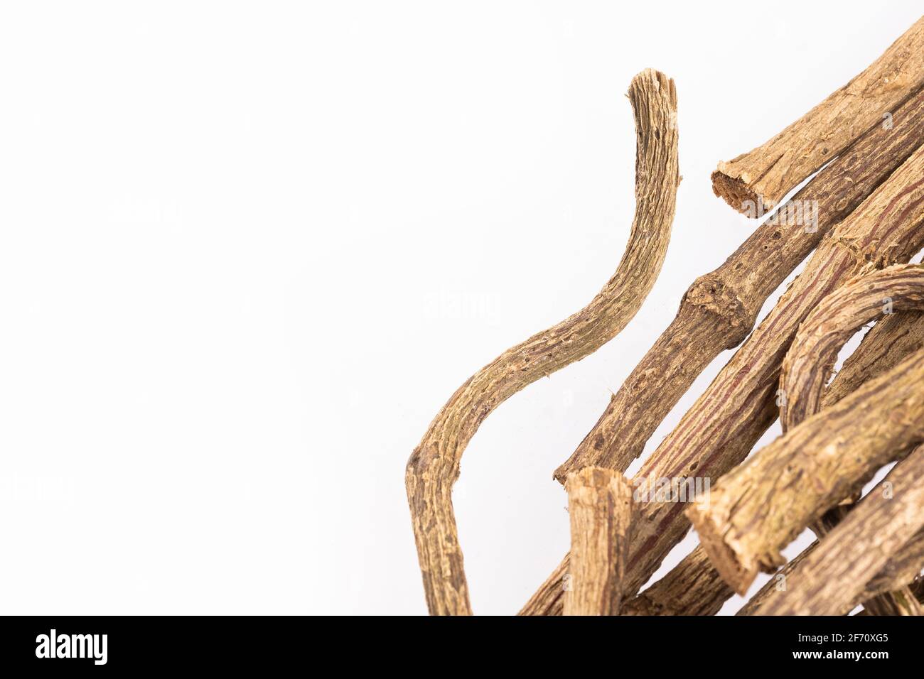 Dried stems of valerian - Valeriana officinalis. White background Stock ...