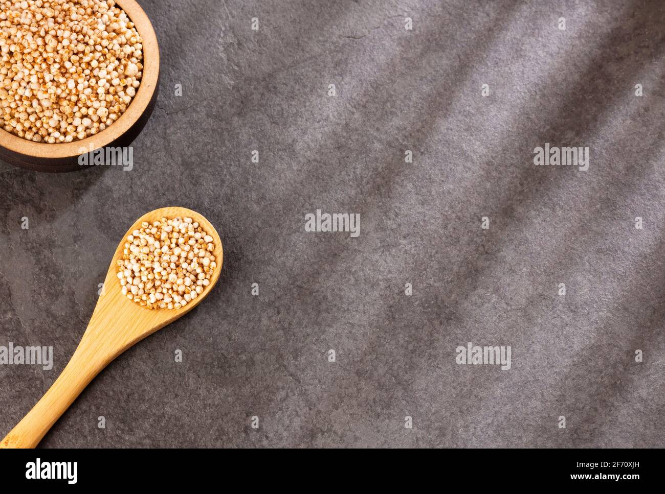 Popped amaranth grain - Amaranthus. Text space Stock Photo - Alamy