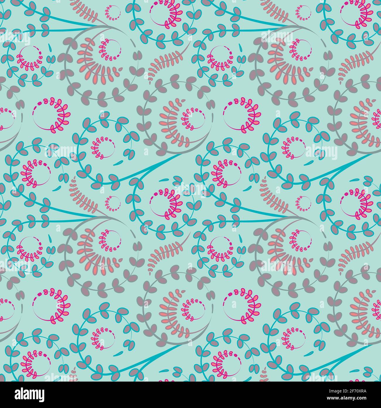 Seamless texture, pattern on a square background - flowers and leaves ...