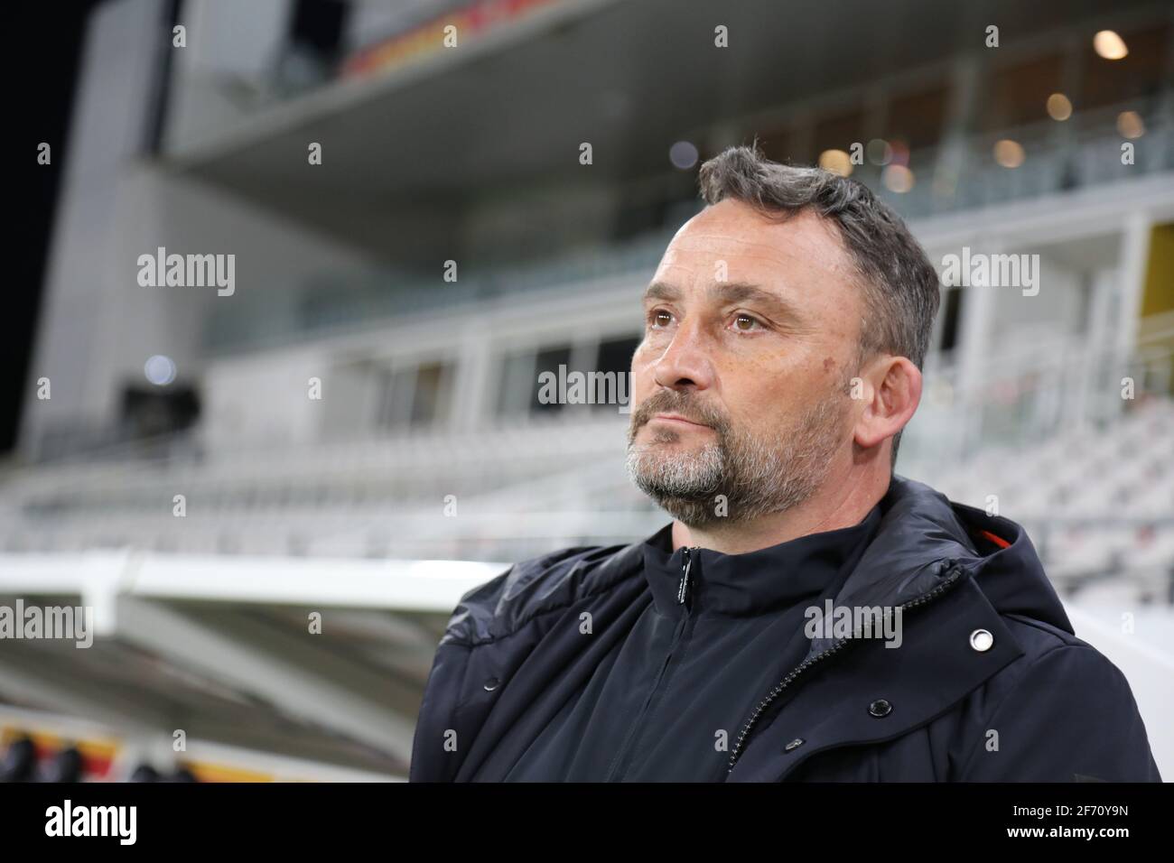 Coach RC Lens Franck Haise during the French championship Ligue 1 ...