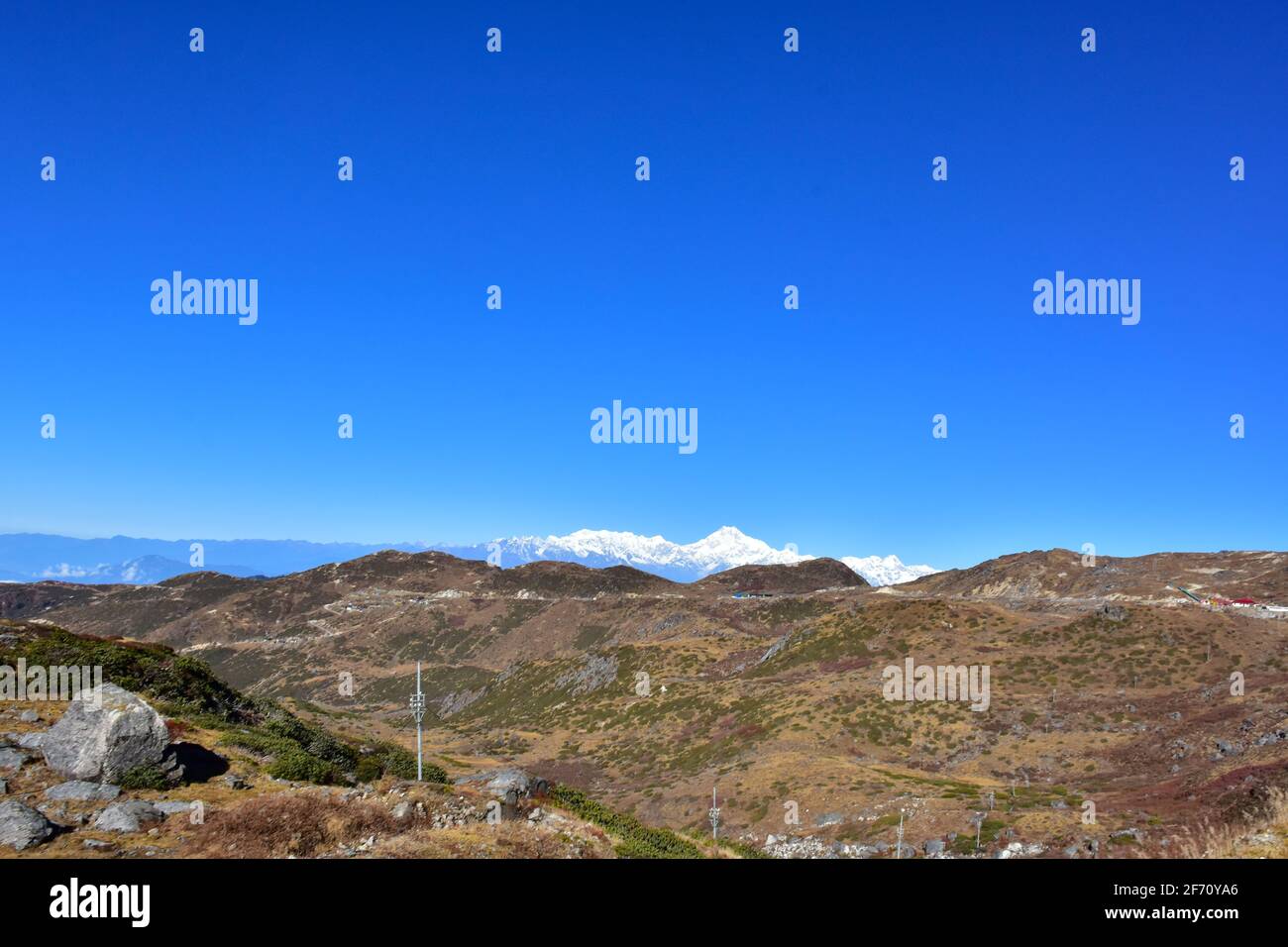 Panoramic and Majestic view of mount Kanchenjunga from sikkim Stock ...