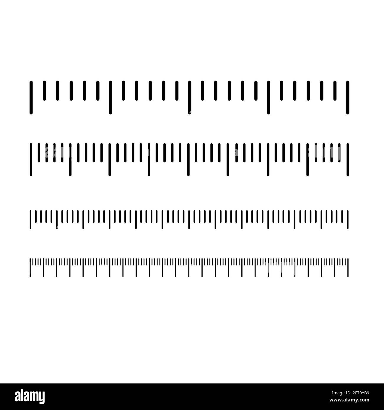 measuring scale on white background. scale of different units. markup ...