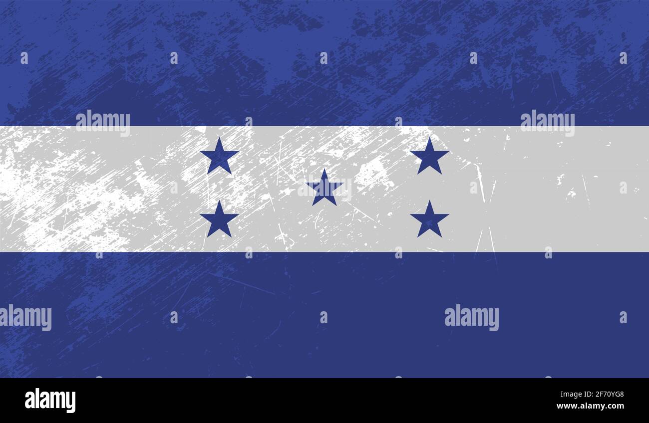 Honduras flag with waving grunge texture. Vector background Stock ...