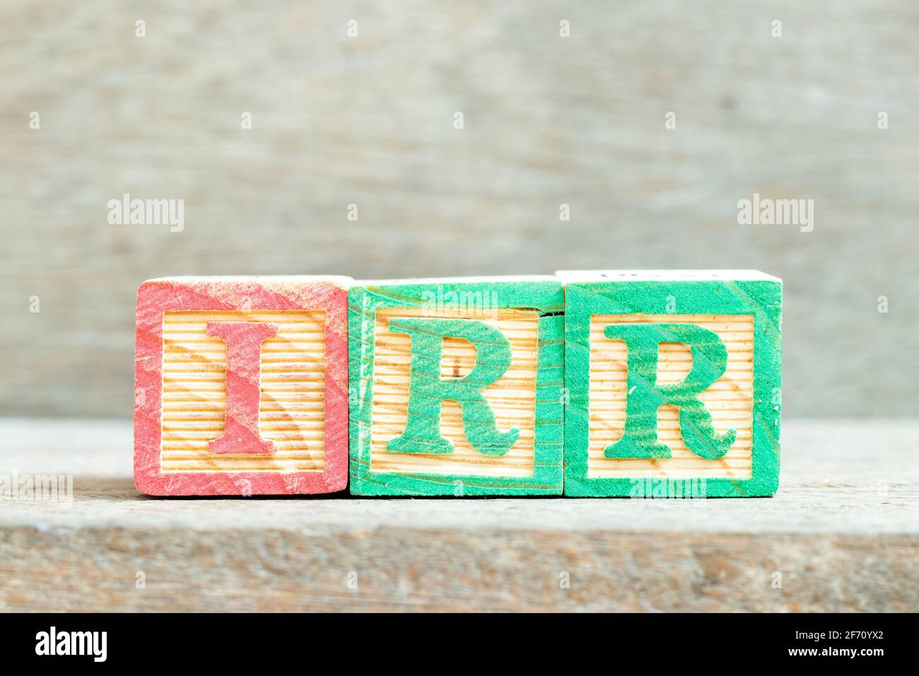 Color alphabet letter block in word IRR (Abbreviation of internal rate ...