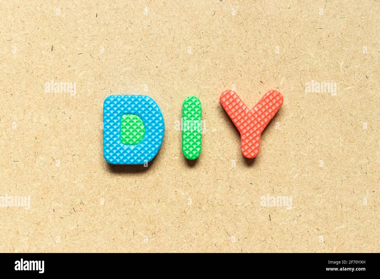 Foam alphabet letter in word DIY (abbreviation of do it yourself) on ...