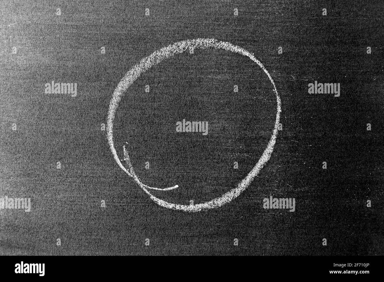 White chalk hand drawing as circle shape on blackboard or chalkboard ...
