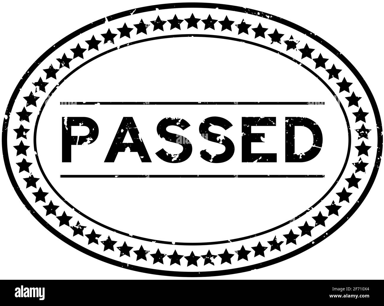 Grunge black passed word oval rubber seal stamp on white background ...