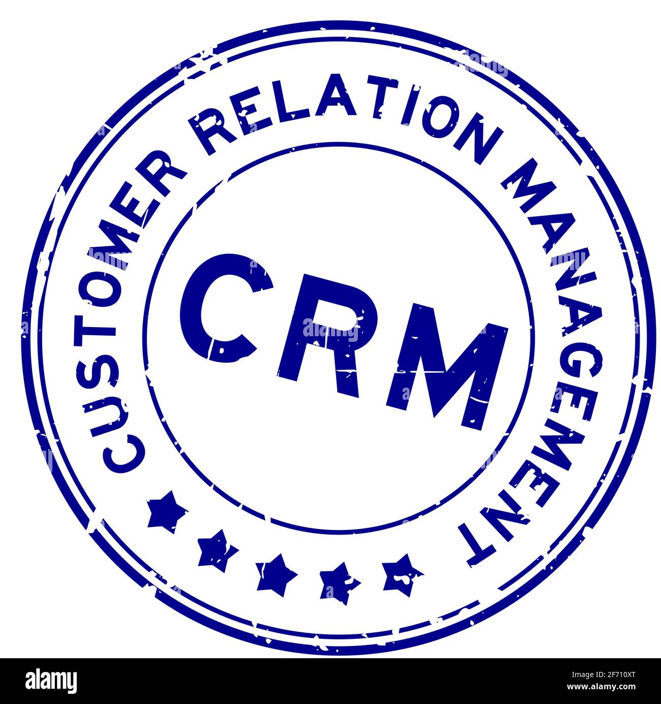 Grunge blue CRM Customer Relationship Management word round rubber seal ...