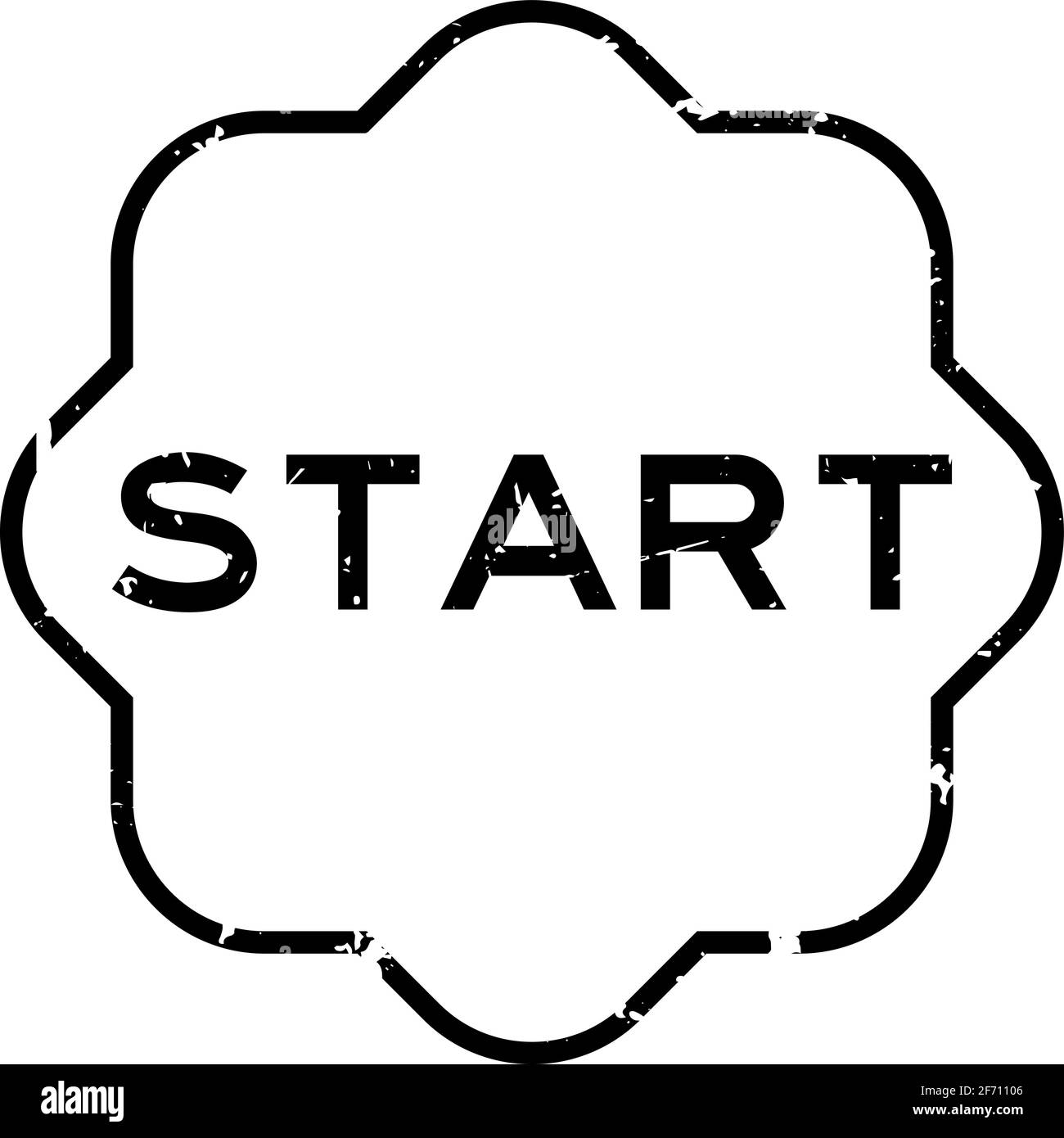 Grunge black start word rubber seal stamp on white background Stock ...