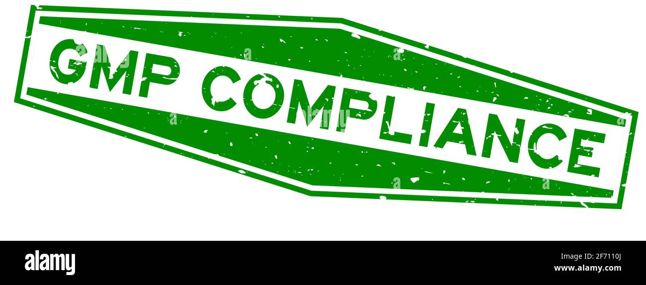 Grunge green GMP (Abbreviation good manufacturing practice) compliance ...
