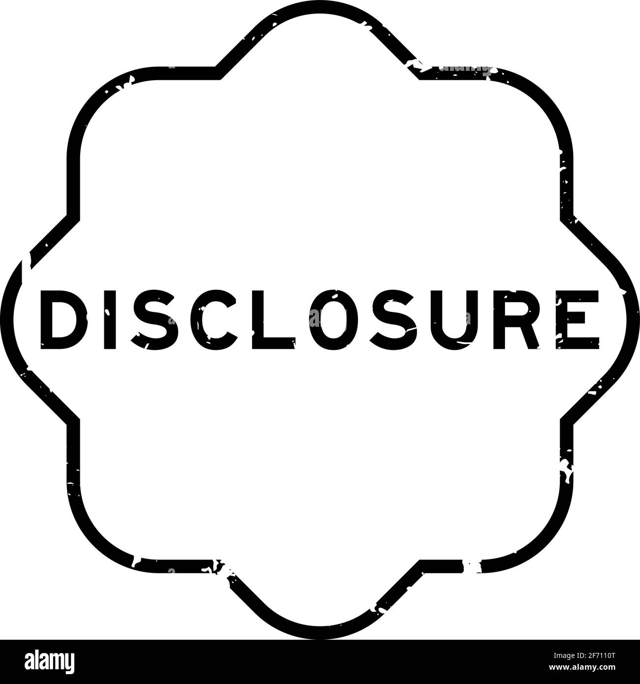 Grunge black disclosure word rubber seal stamp on white background ...