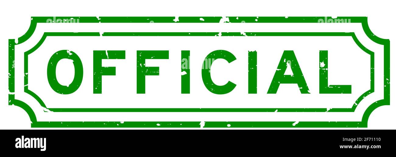 Grunge green official word rubber seal stamp on white background Stock ...