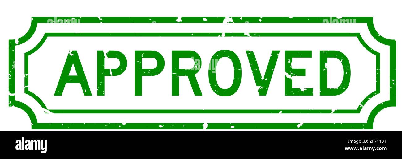 Grunge green approved word rubber seal stamp on white background Stock Vector Image & Art - Alamy