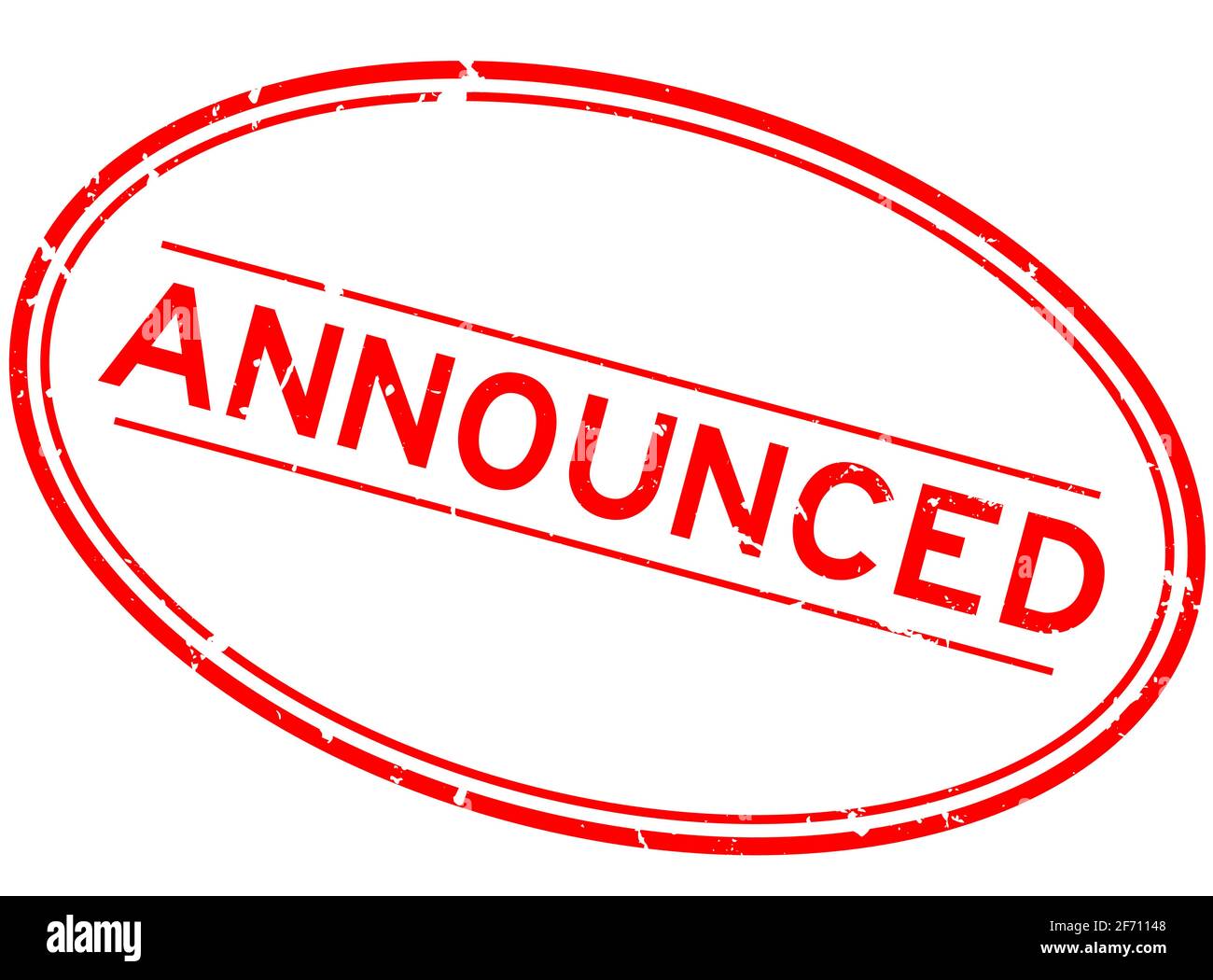 Grunge red announced word oval rubber seal stamp on white background Stock Vector Image & Art ...