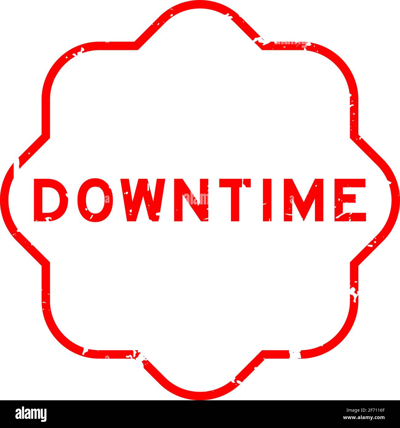 Grunge red downtime word rubber seal stamp on white background Stock ...