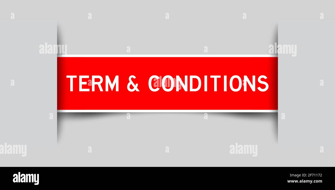 Label sticker red color in word term and conditions that inserted in ...