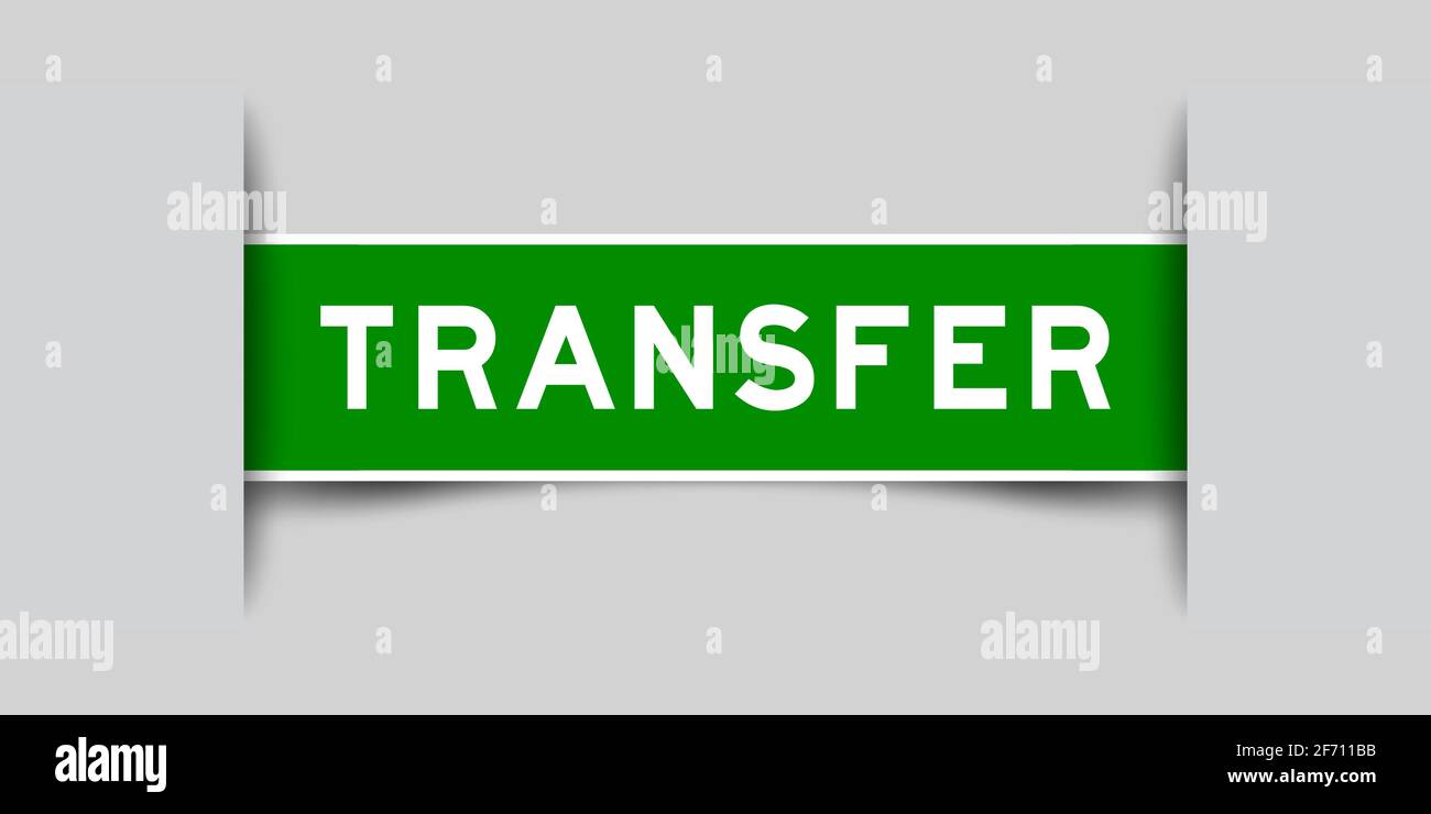 Label sticker green color in word transfer that inserted in gray ...