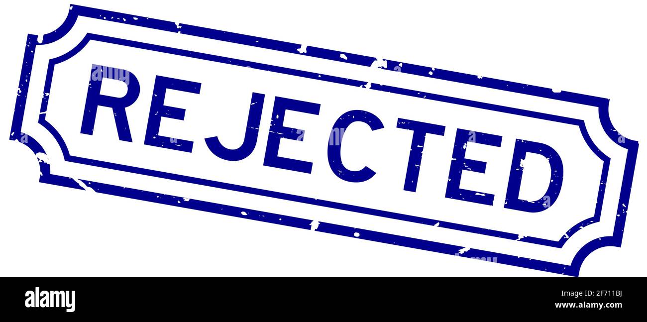 Grunge Blue Rejected Word Rubber Business Seal Stamp On White