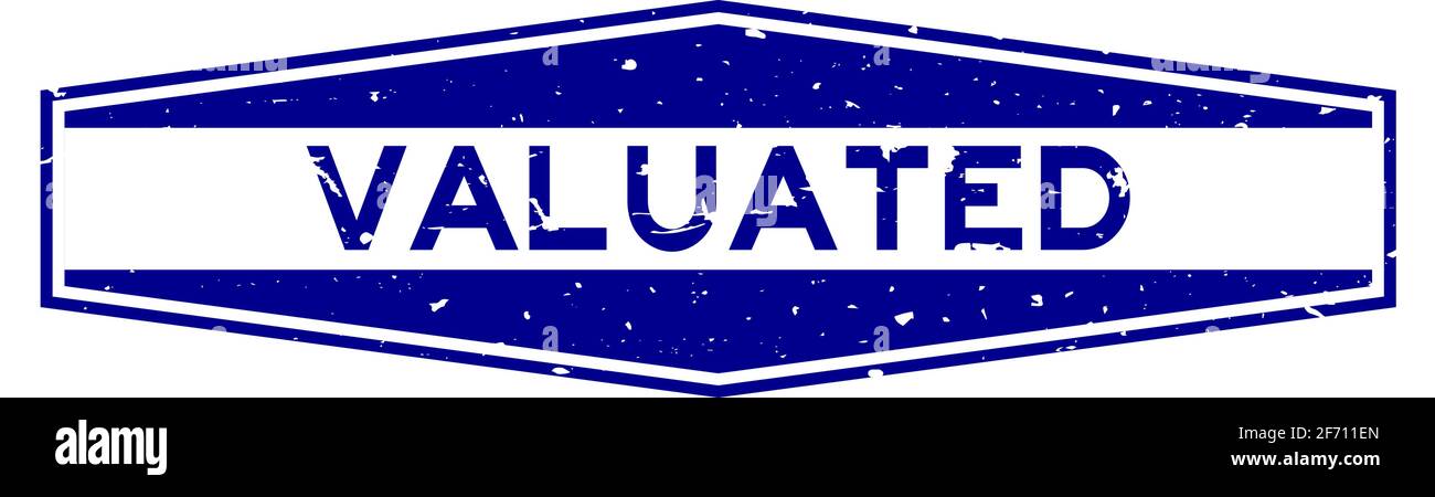 Grunge blue valuated word hexagon rubber seal stamp on white background Stock Vector Image & Art ...