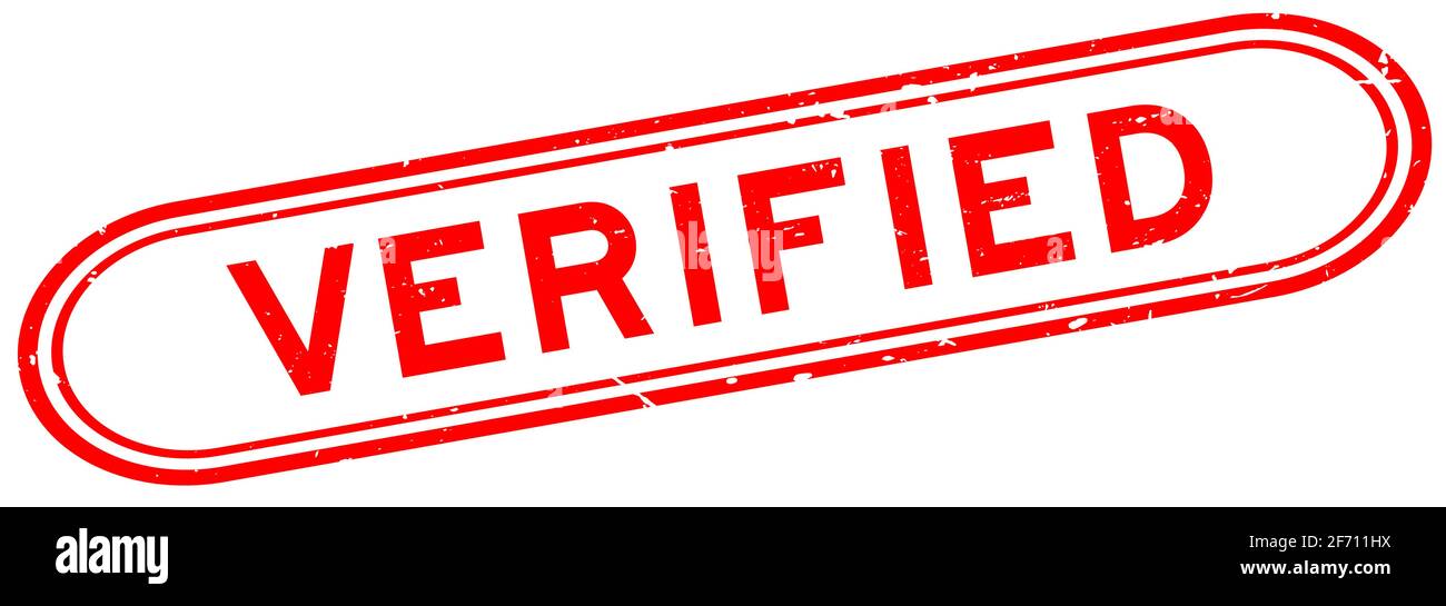 Grunge red verified word rubber seal stamp on white background Stock ...