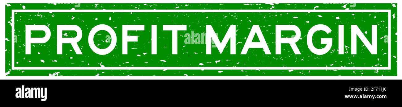 Grunge green profit margin word square rubber seal stamp on white ...