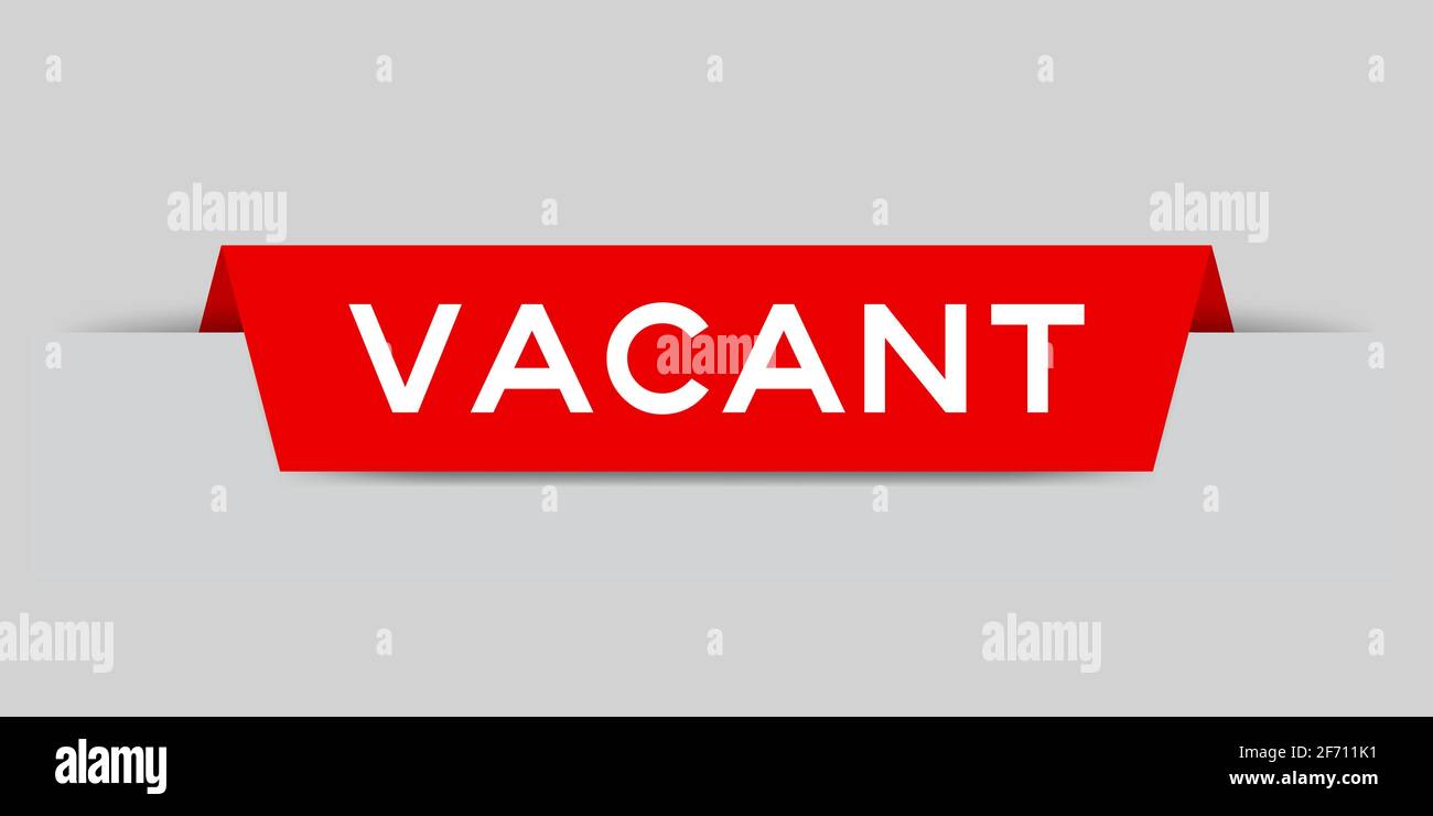 Red color inserted label with word vacant on gray background Stock Vector Image & Art - Alamy