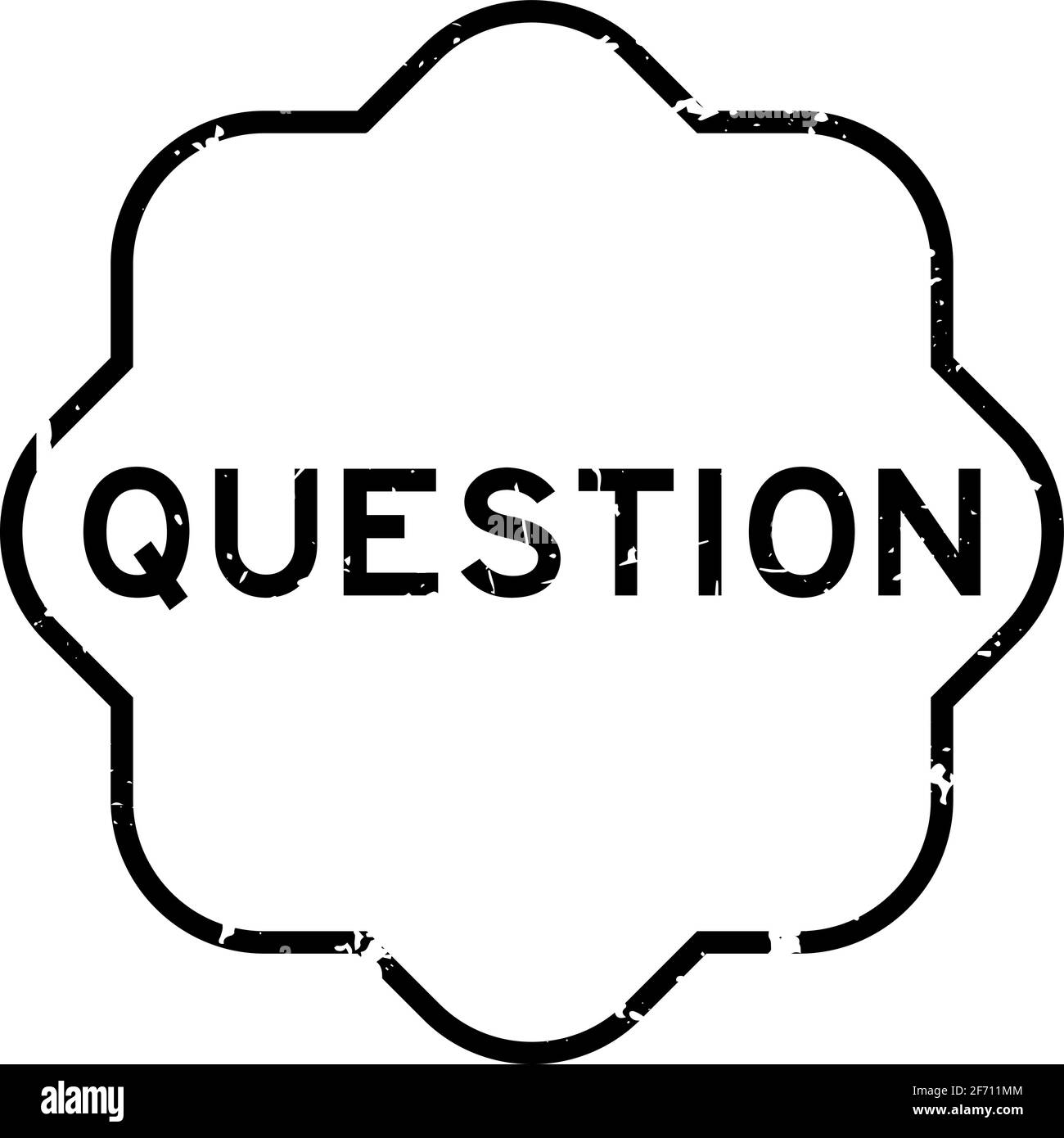 Grunge black question word rubber seal stamp on white background Stock ...