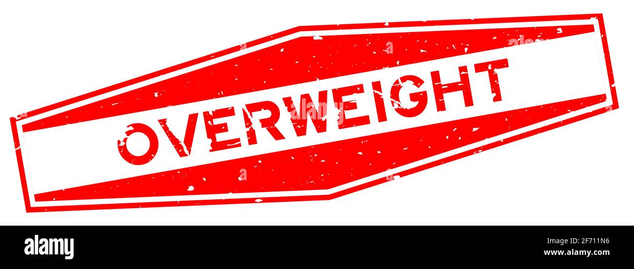Grunge red overweight word hexagon rubber seal stamp on white background Stock Vector Image ...