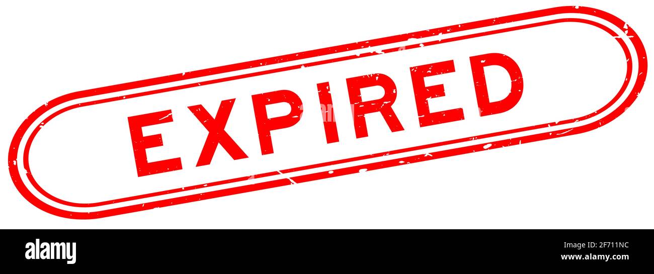 Grunge red expired word rubber seal stamp on white background Stock ...