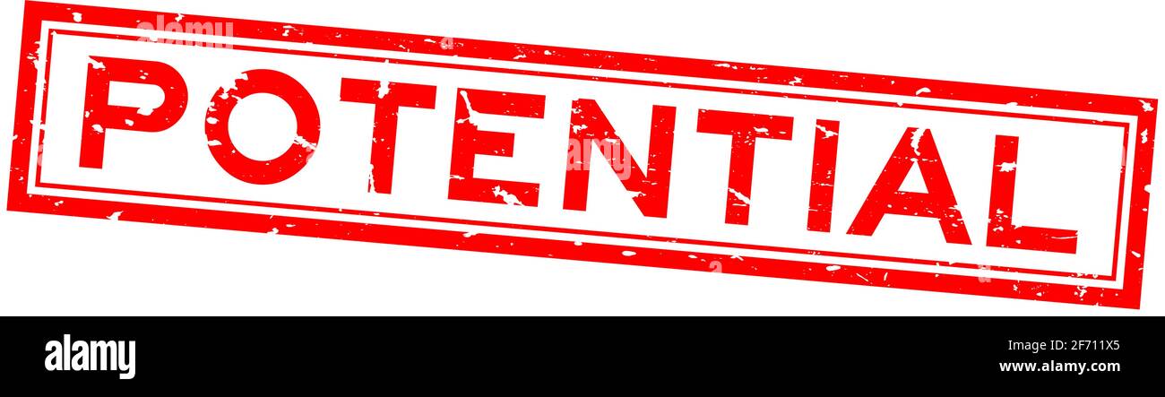 Grunge red potential word sqaure rubber seal stamp on white background ...