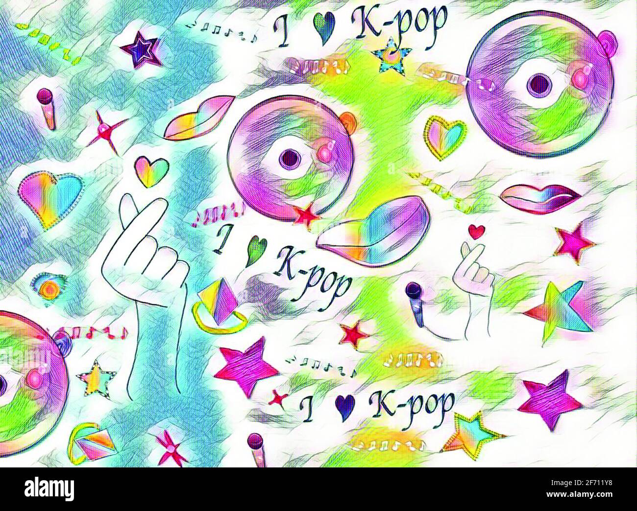 I Love K-Pop graphic Stock Photo - Alamy