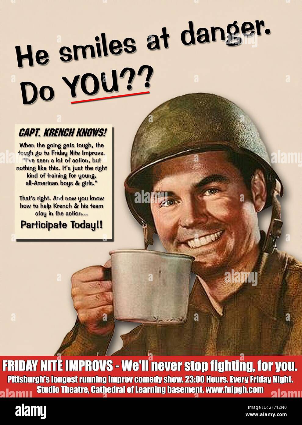 A vintage WW1 poster advertising theatre shows in support of the troops ...