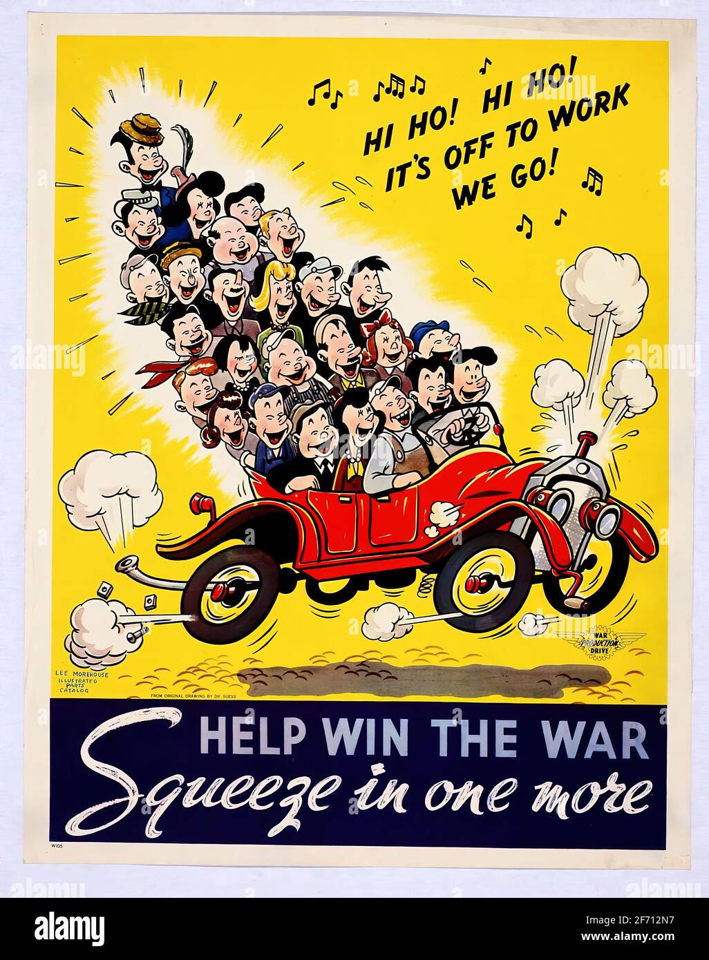 A vintage WW1 poster promoting fuel saving by car sharing Stock Photo ...