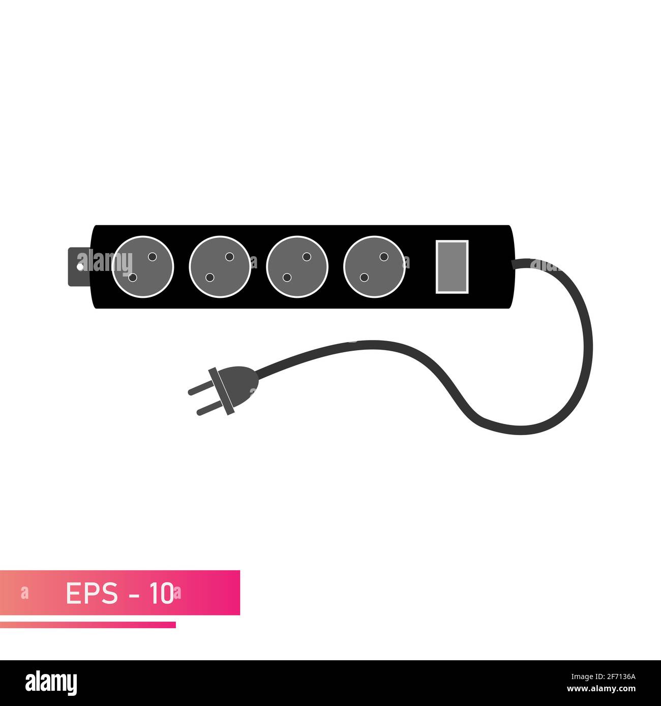 The outlet is an extension cord. Black color with plug and power button ...