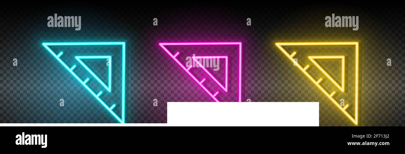 Announcement, customer, management neon icon set Stock Vector Image ...