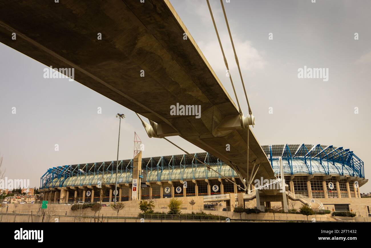 jerusalem, israel. 15-03-2021. Exterior view of Teddy Stadium and the ...