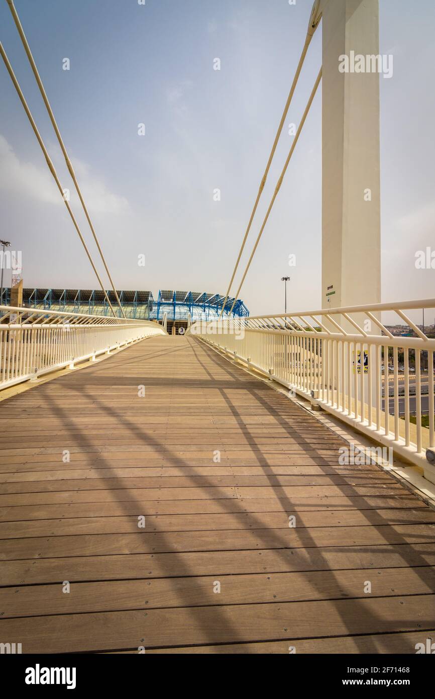 jerusalem, israel. 15-03-2021. A view of the pedestrian bridge over ...