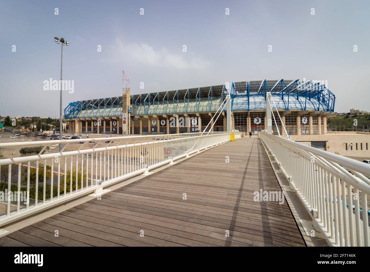 jerusalem, israel. 15-03-2021. A view of the pedestrian bridge over ...