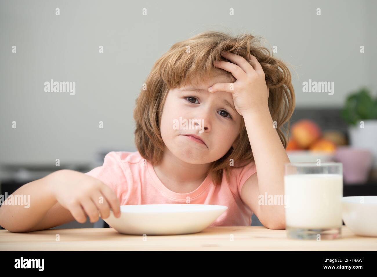 Baby boy refusing food hi-res stock photography and images - Alamy